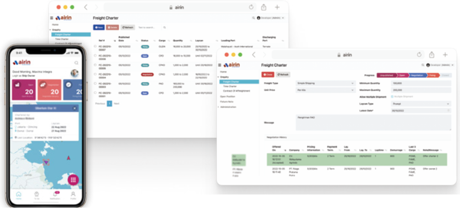 AIRIN, Digital Platform dari Shipbroker untuk Ship Owner dan Charter ...